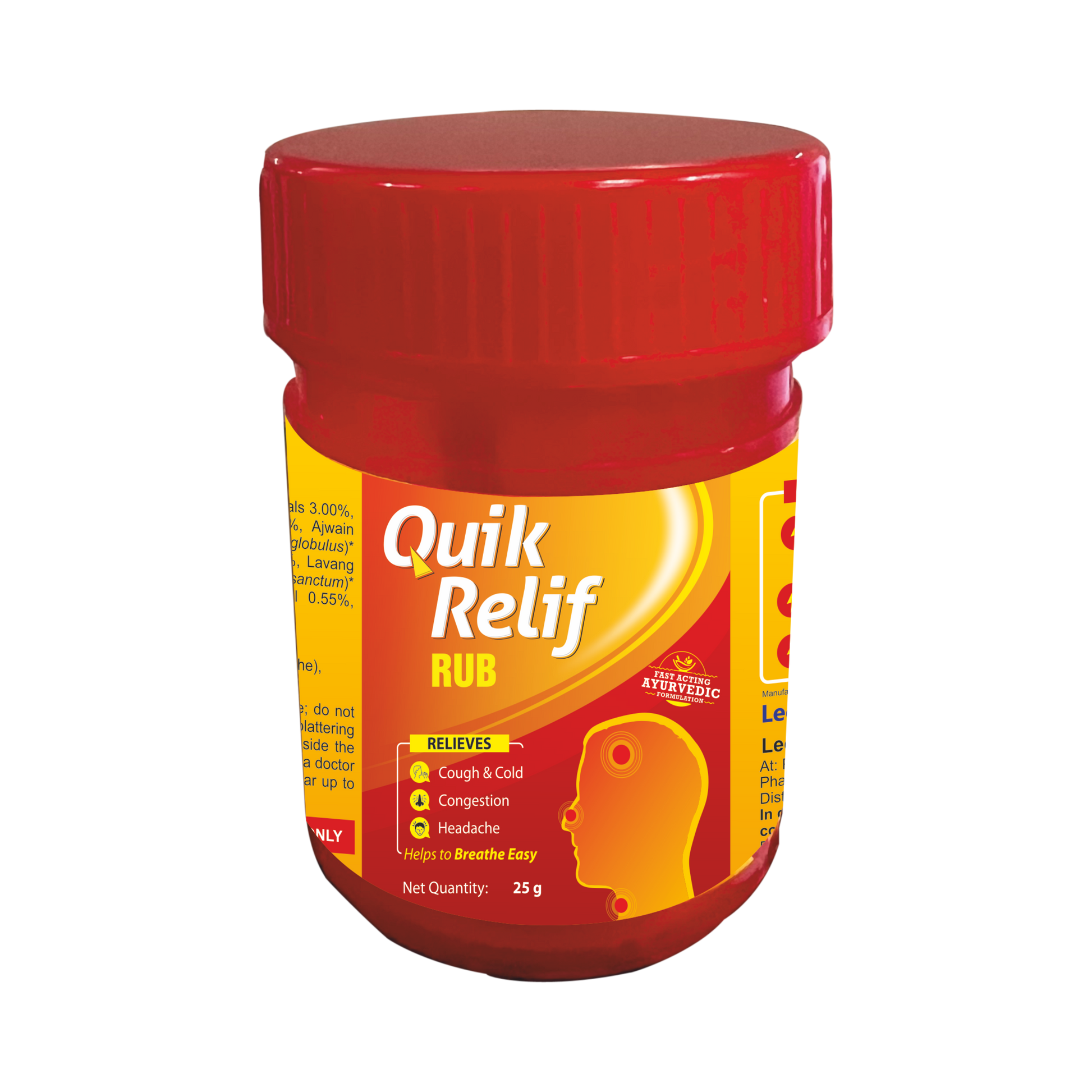 QUIK RELIF Vapour Rub 25 g - Soothing Relief for Colds – Cosmacia